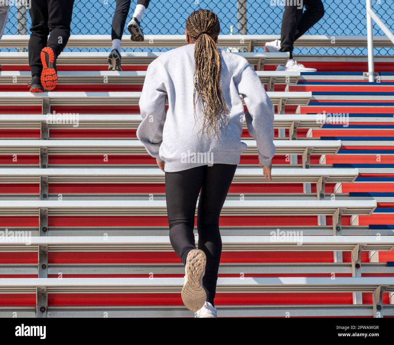 School bleachers outdoor hi-res stock photography and images - Alamy