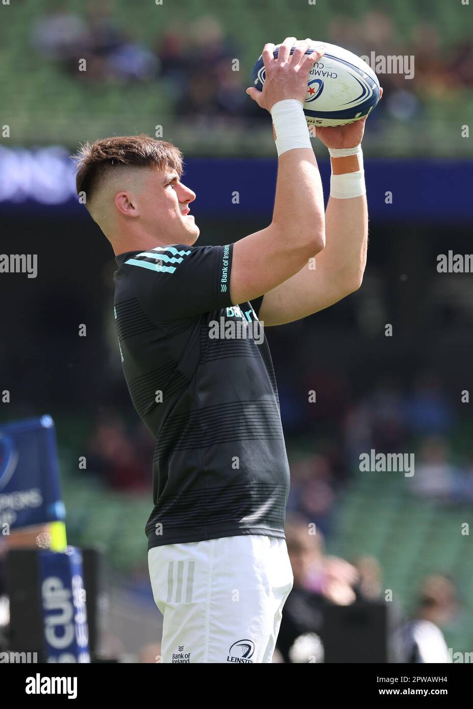 Leinster's Dan Sheehan warming up before the Heineken European ...