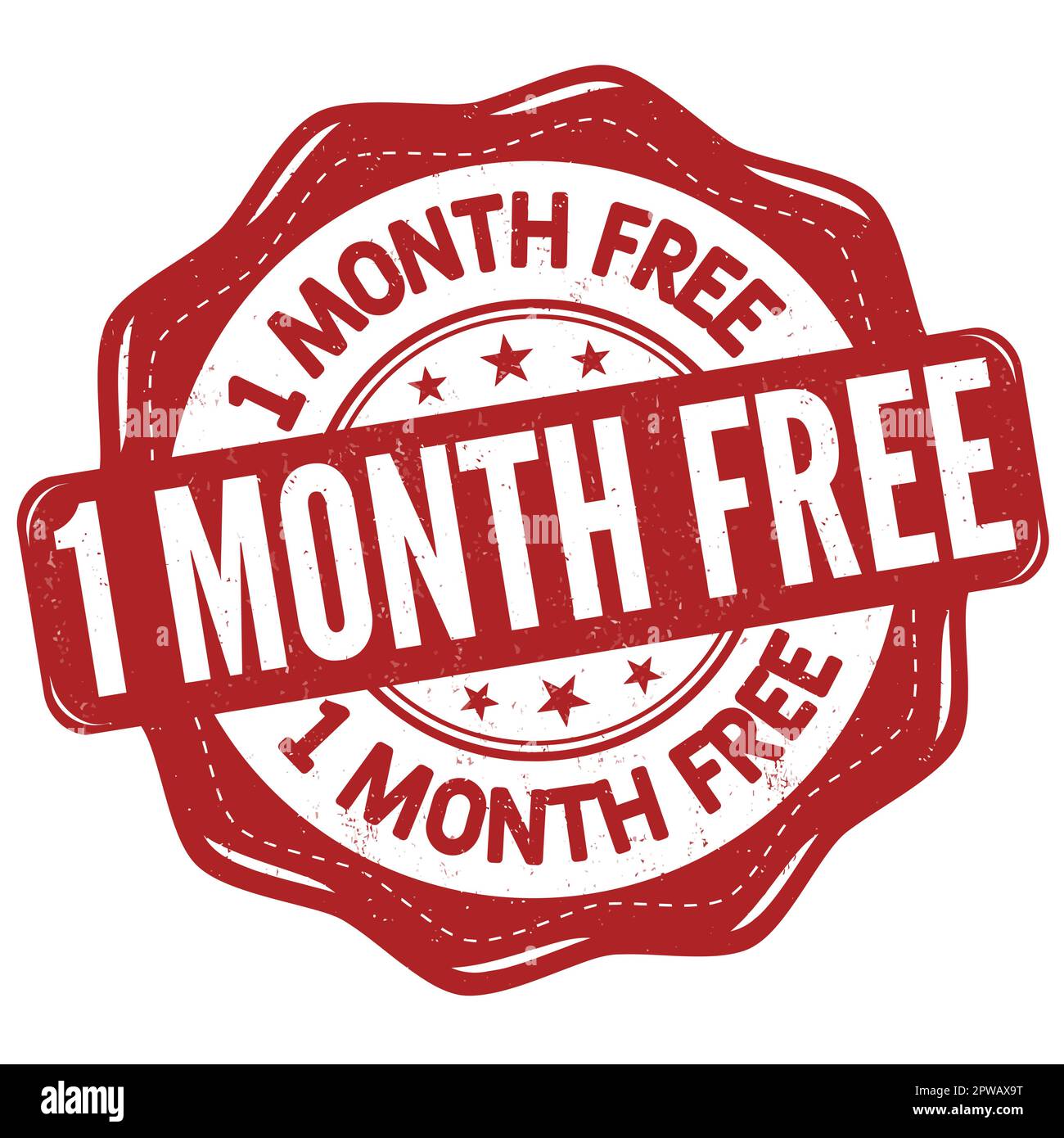 1 month free grunge rubber stamp on white background, vector ...