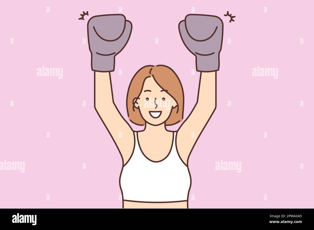 Female boxing champion Stock Vector Images - Alamy