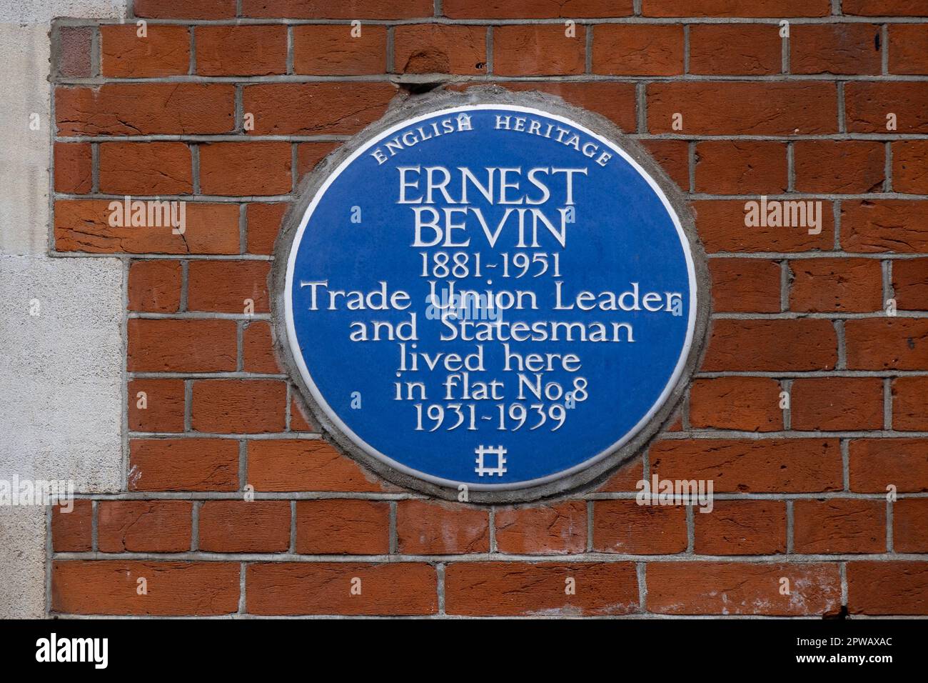 English Heritage blue plaque commemorating Ernest Bevin, Westminster ...