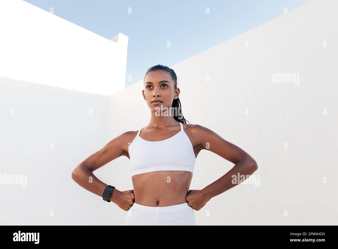 Portrait confident female athlete in hi-res stock photography and ...