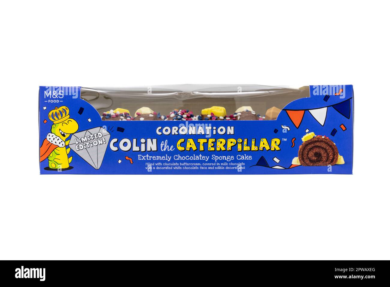 M&S Coronation Colin the Caterpillar Cake Stock Photo - Alamy