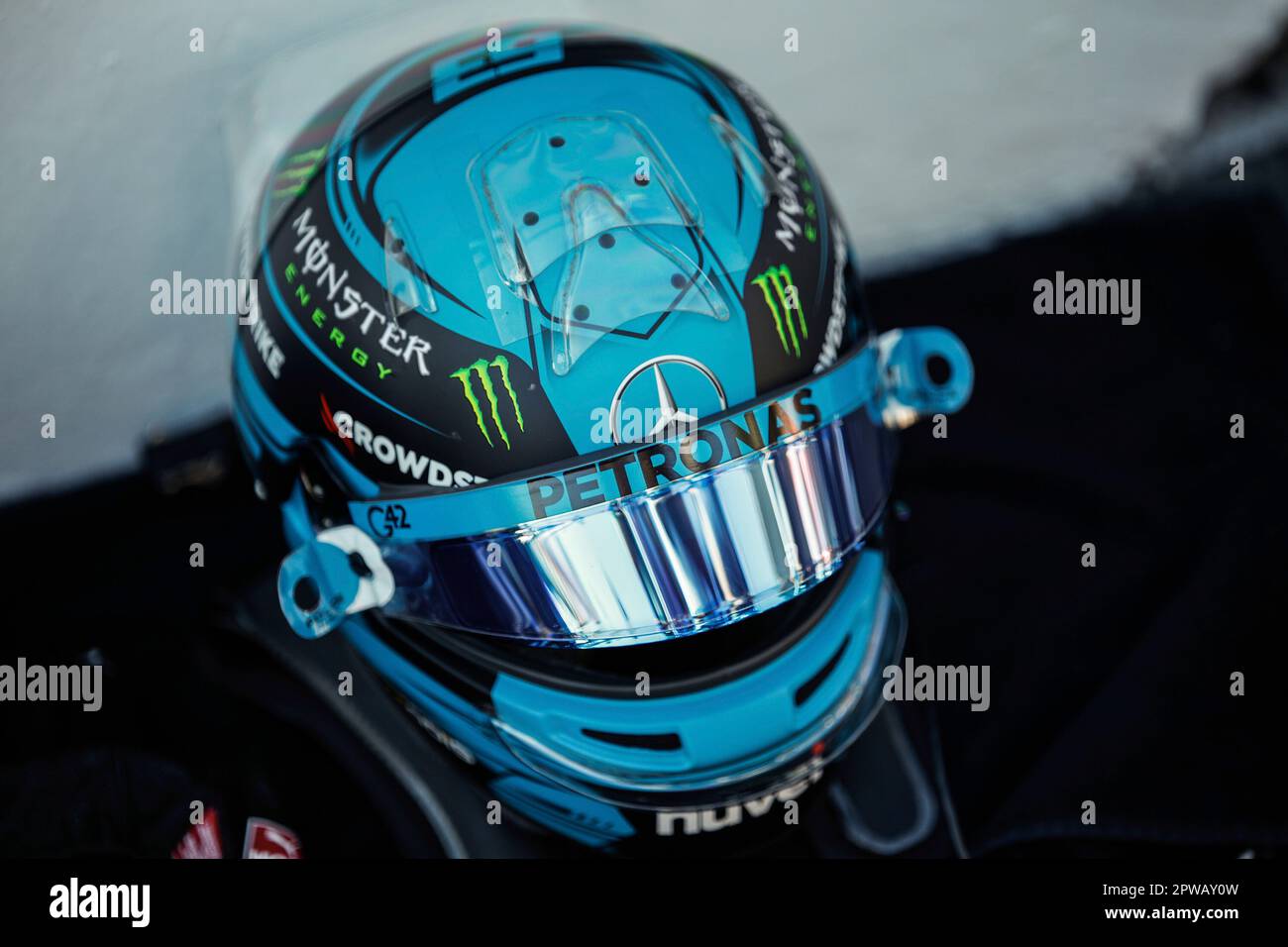 Baku, Azerbaijan. 29th Apr, 2023. Helmet of #63 George Russell (GBR ...