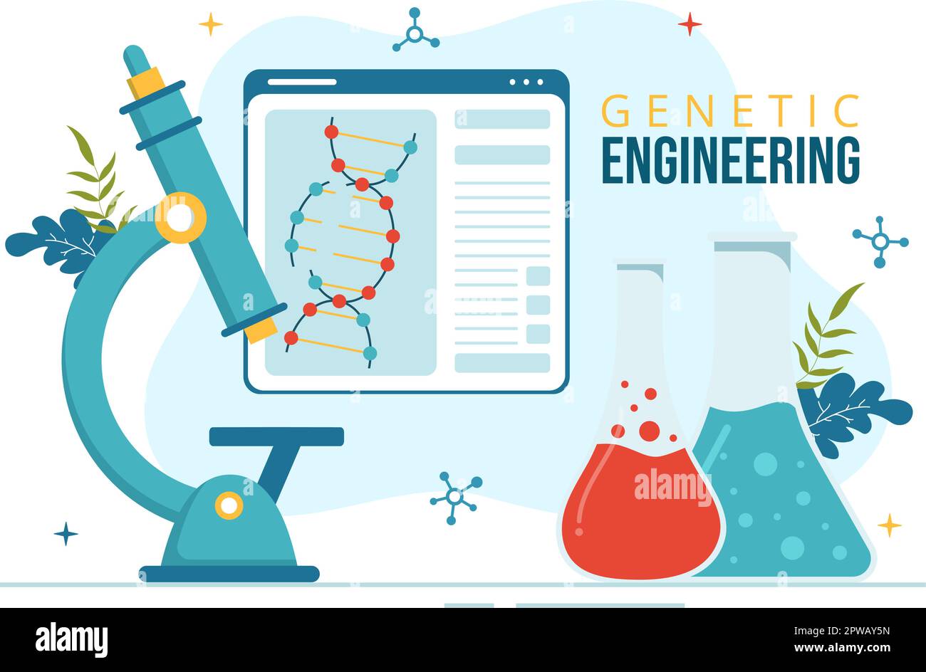 Genetic Engineering and DNA Modifications Illustration with Genetics ...