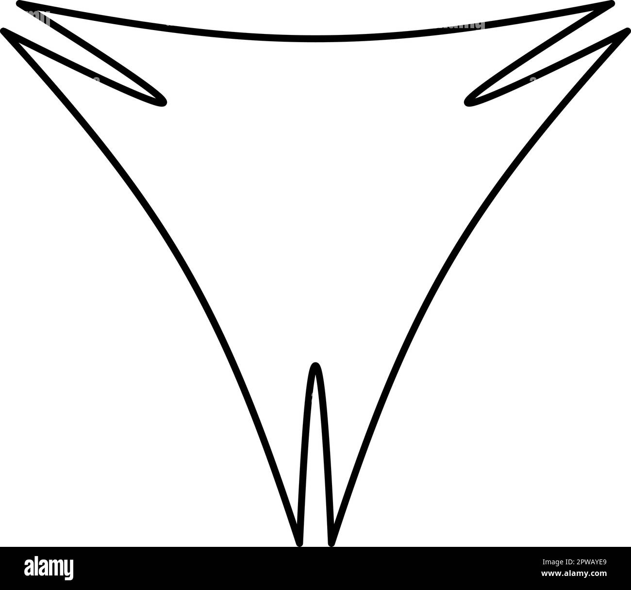 Triangle abstract shape for banner superhero sign contour outline line ...