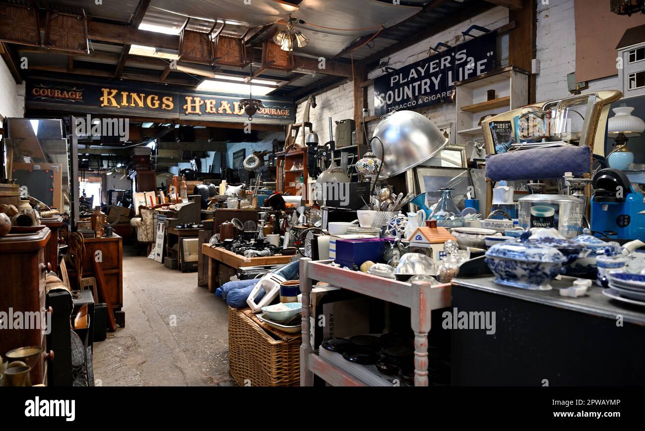 Interior of Gloucester Road Reclamation Centre with vast mix of vintage ...