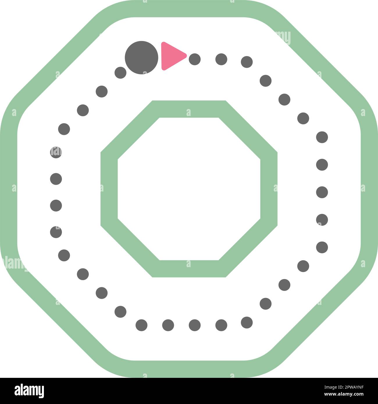 Dotted octagon shape for tracing lines for preschool and kindergarten ...