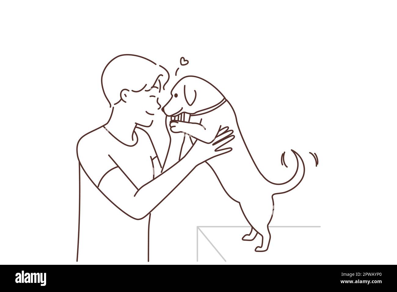 Man hug dog Cut Out Stock Images & Pictures - Alamy