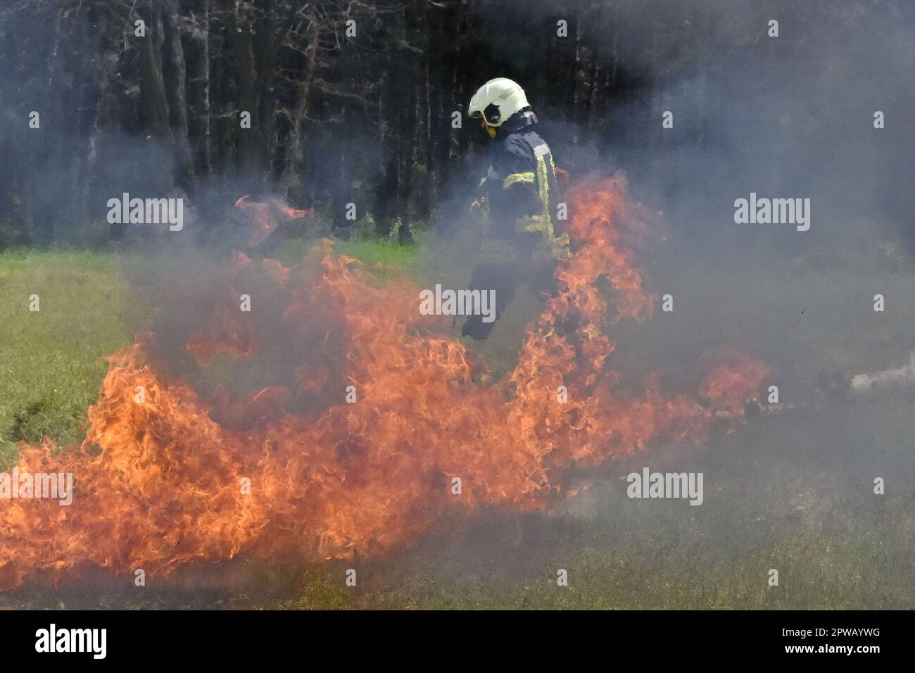 April 27, 2023, Zaporizhzhia, Ukraine: A member of the Ukrainian State ...