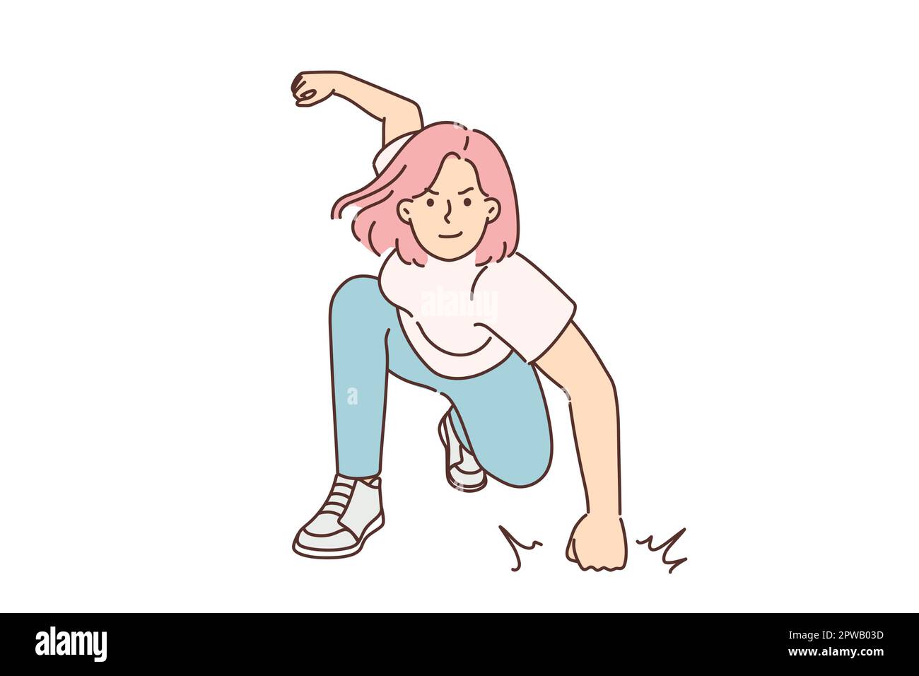 Girl start Cut Out Stock Images & Pictures - Alamy