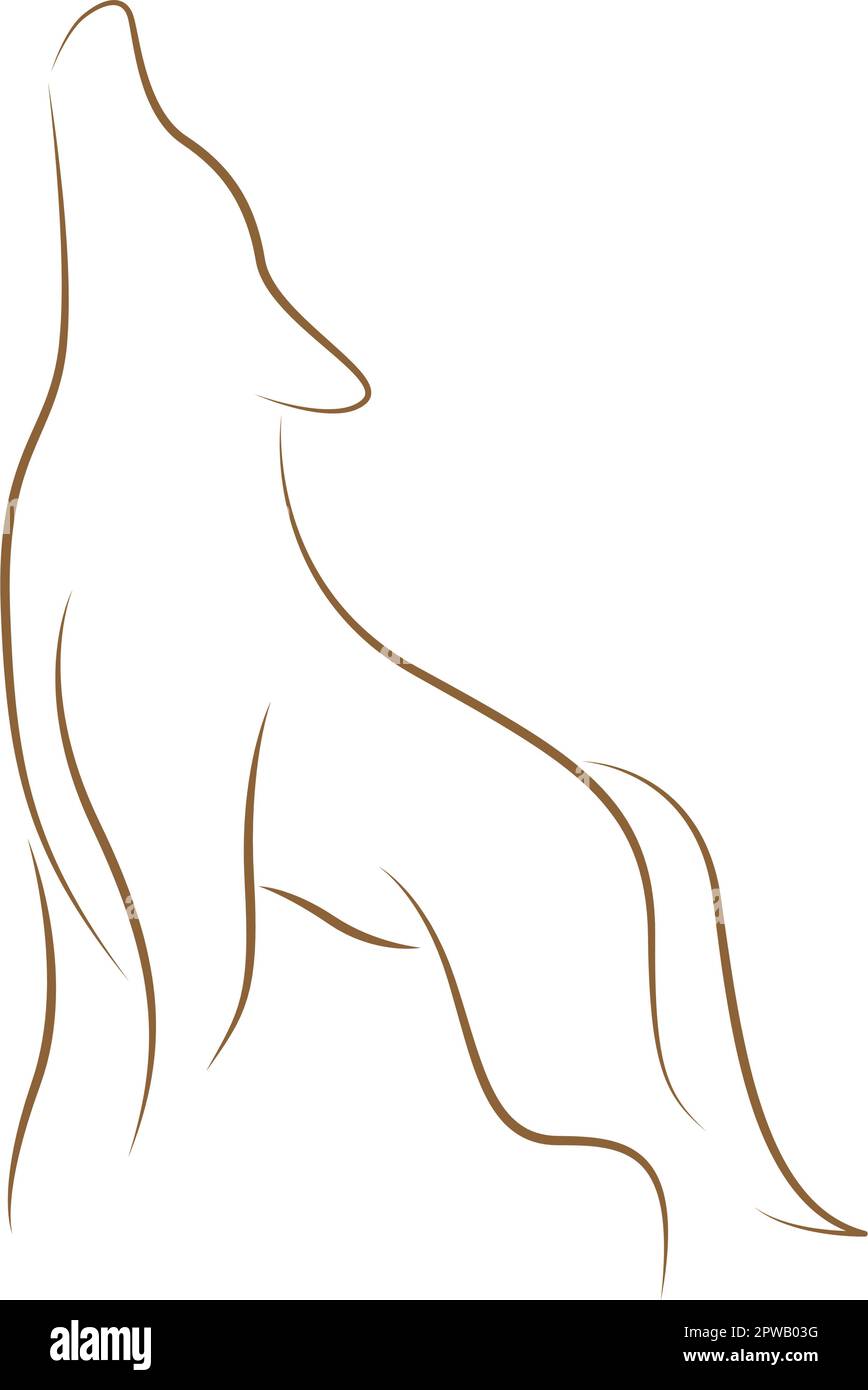 Wolf line art logo design Stock Vector Image & Art - Alamy