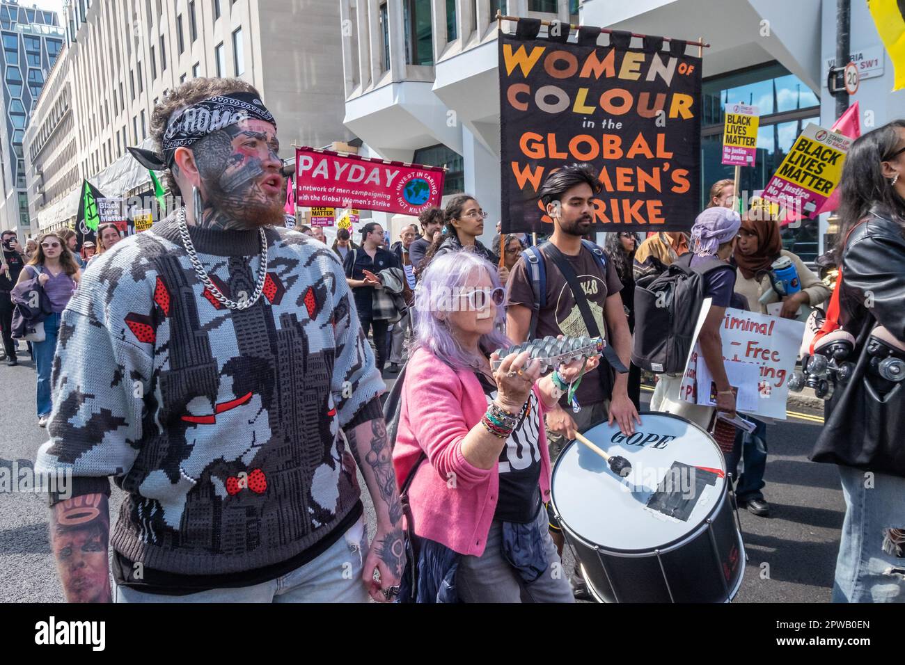 London, UK. 20 Apr 2023. Black Lives Matter lead a rally and march from ...