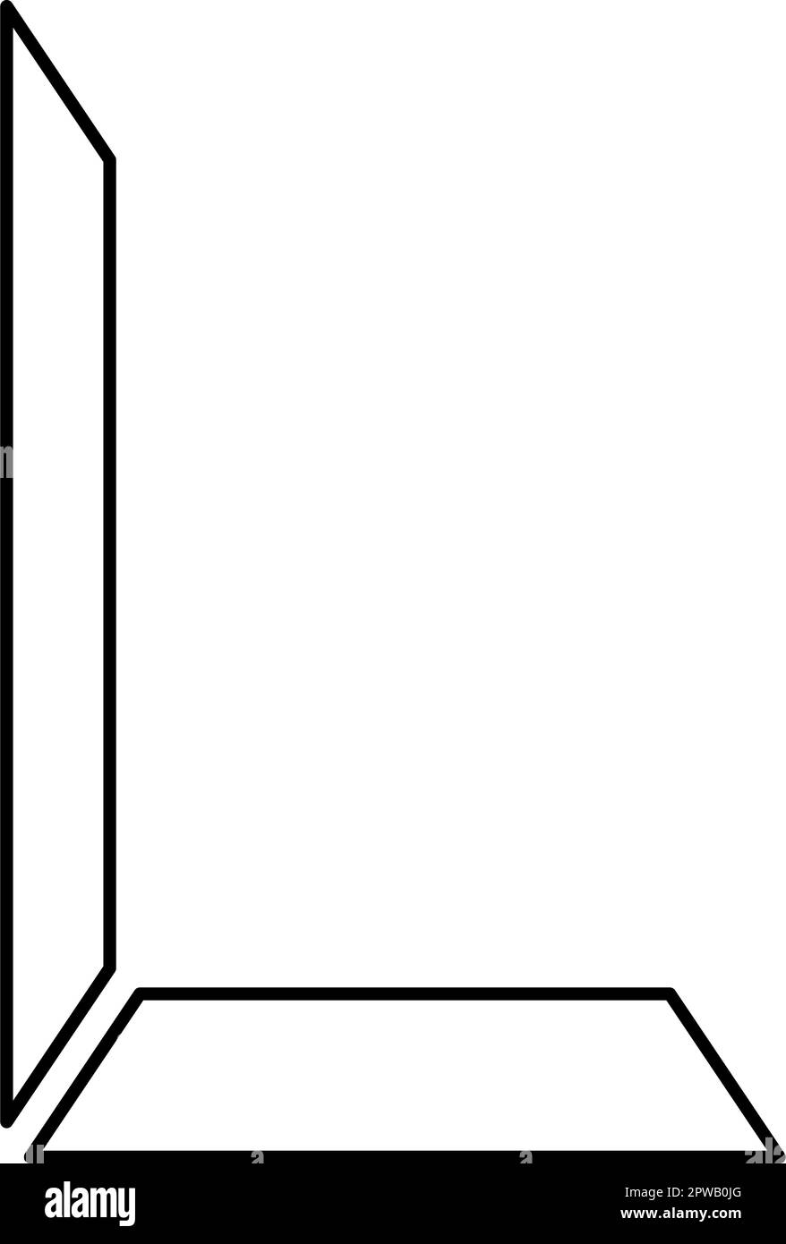 Part border for picture corner frame contour outline line icon black ...