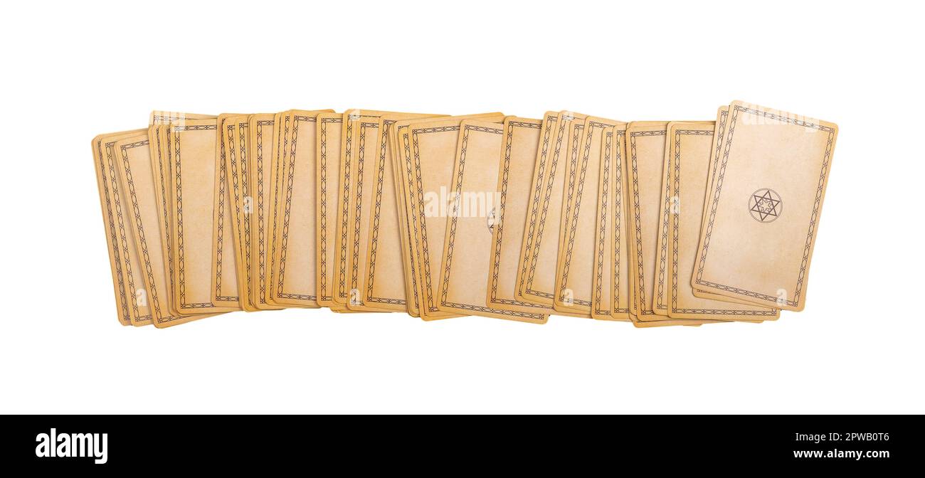 Lodz Poland April 25 2023 backside of secret tarot cards row isolated ...