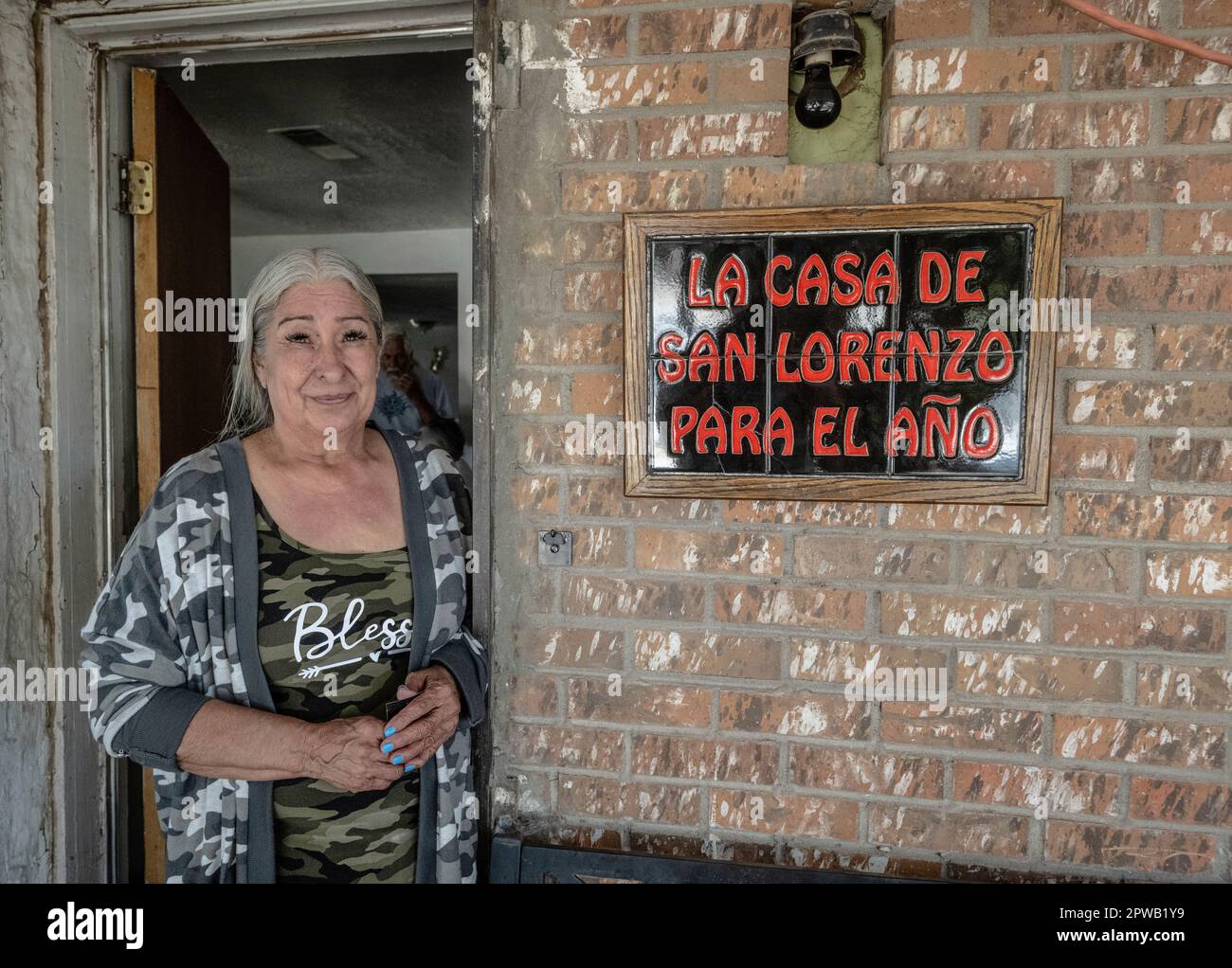 Barbara Finley, who hosts the image of San Lorenzo, or Saint Lawrence ...
