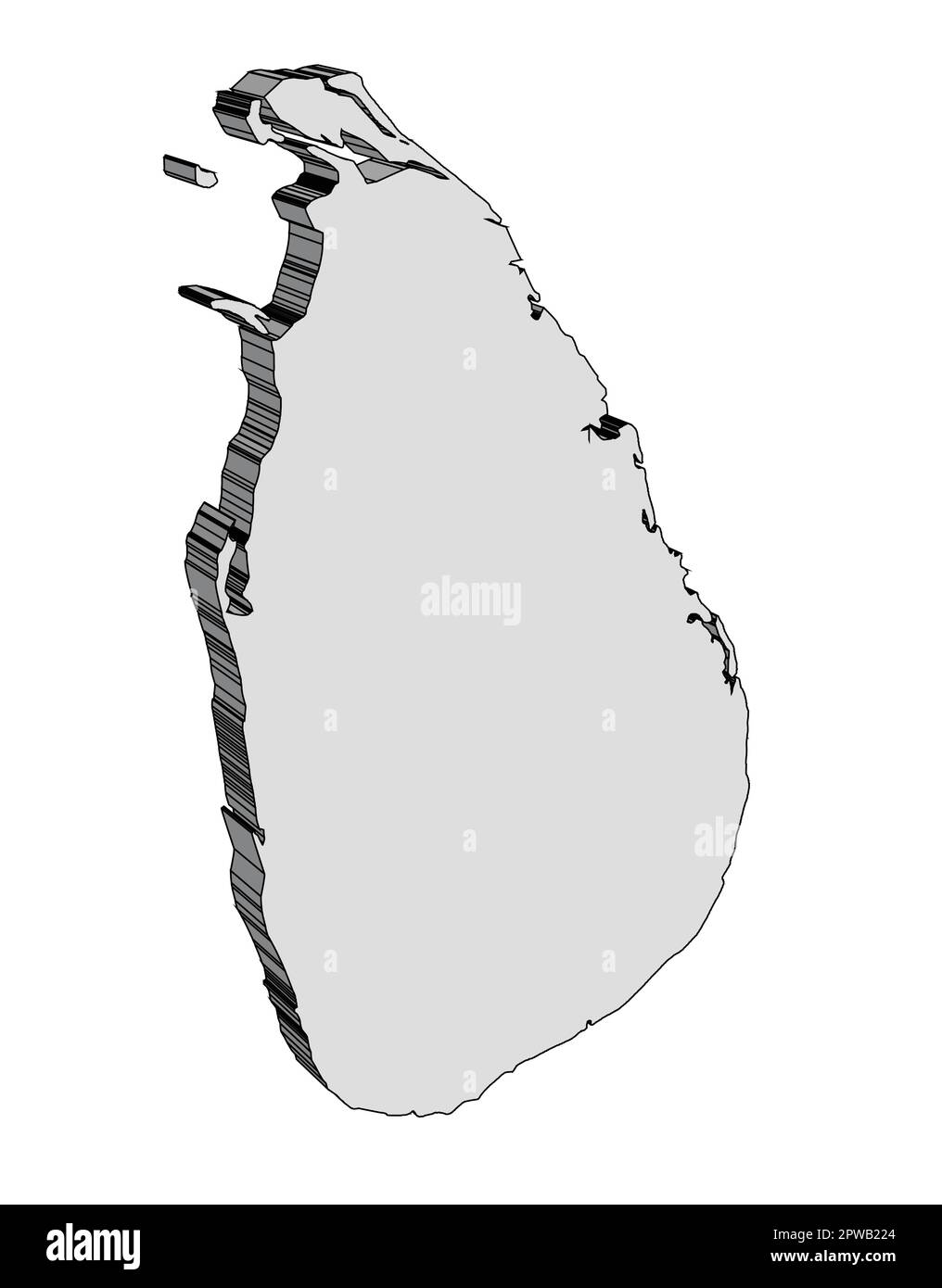 Sri Lanka 3d Map Isolated Silhouette Stock Vector Image And Art Alamy