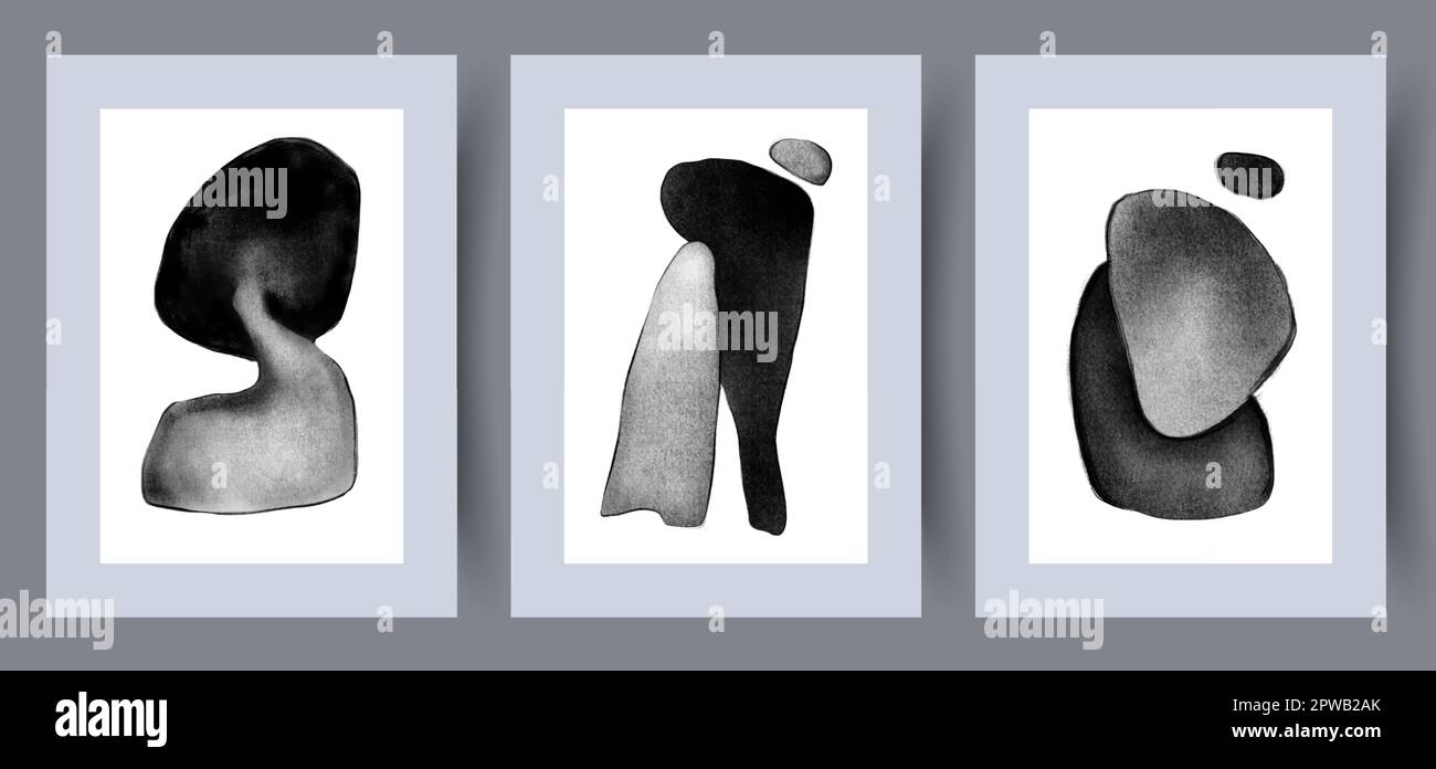 Abstract figures aesthetic shapes wall art print Stock Vector Image ...