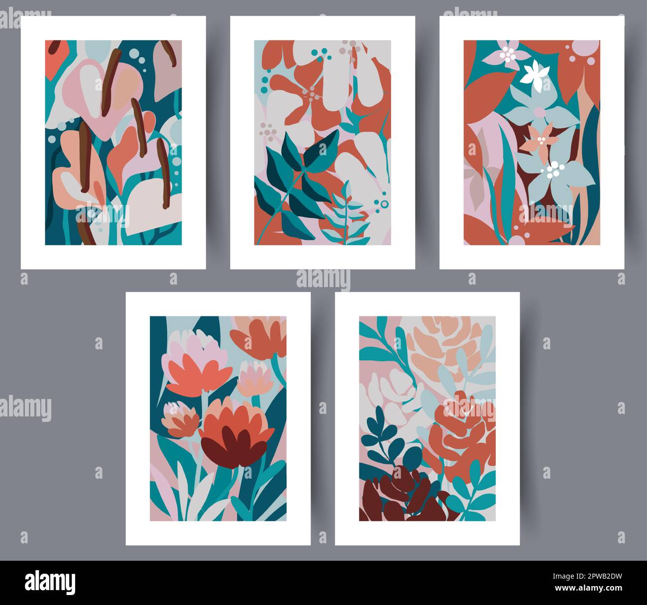 Abstract figures aesthetic shapes wall art print Stock Vector Image ...