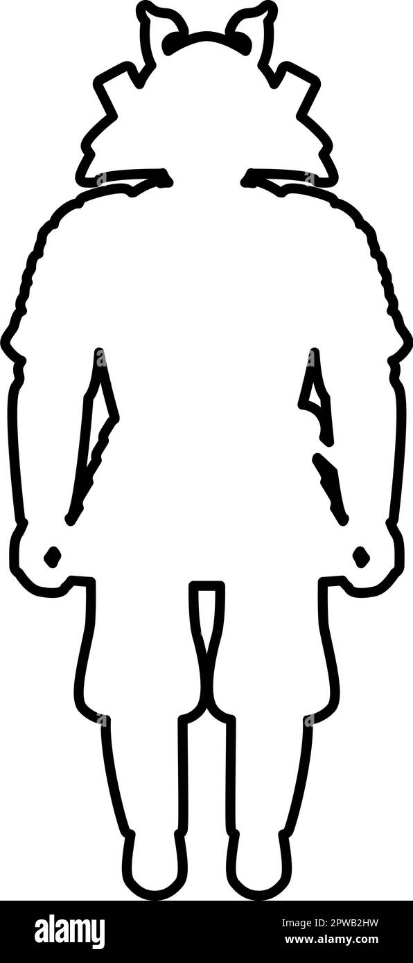Samurai japanese war's hero silhouette warrior contour outline line ...