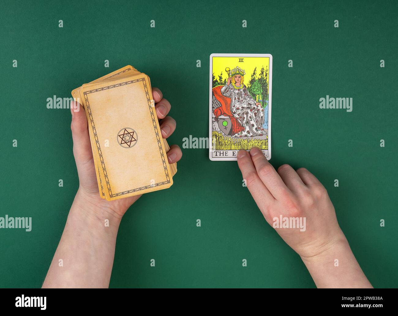 Lodz Poland April 15 2023 Choosing tarot card for fortune telling, taro ...