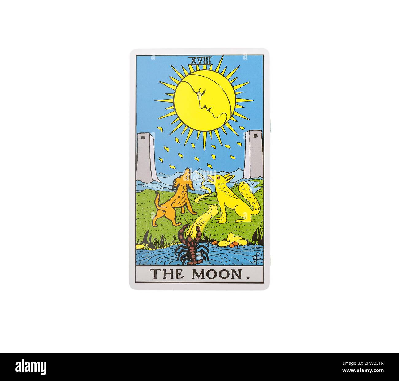 Lodz Poland April 15 2023 The Moon, single major arcana of tarot card ...