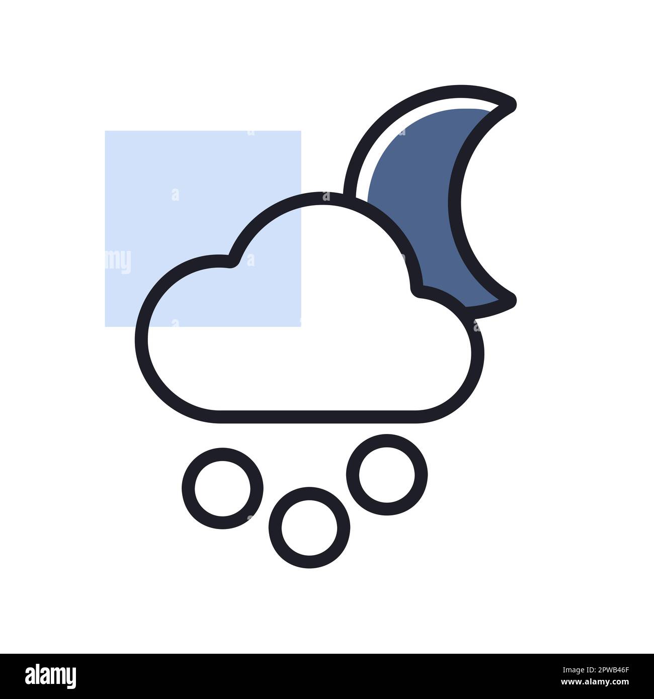 Moon cloud snow grain vector icon. Weather sign Stock Vector Image ...