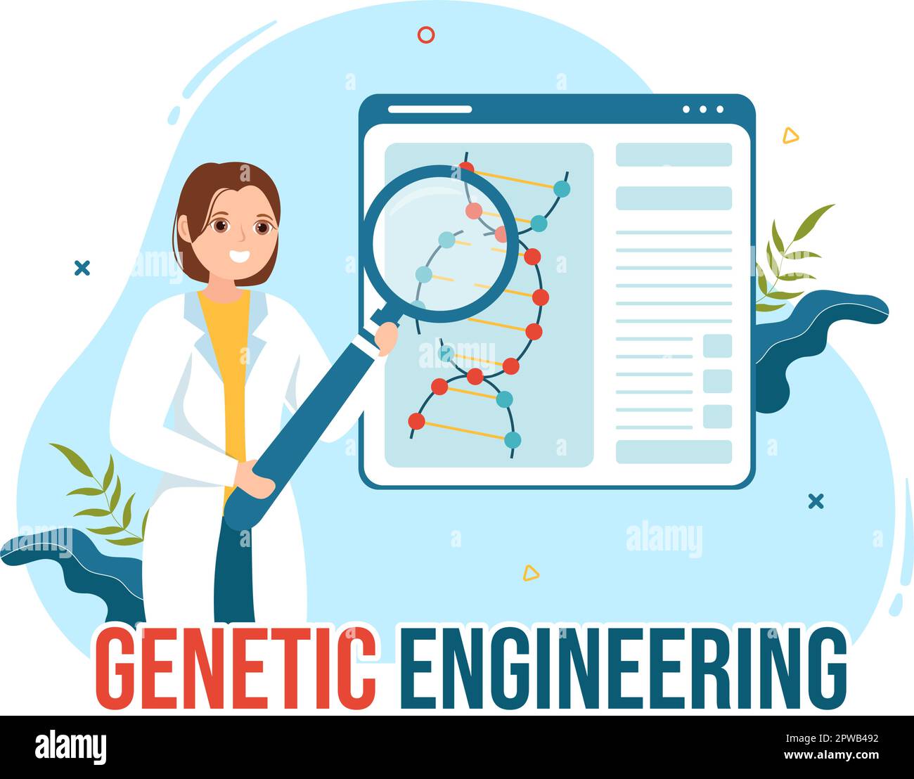 Genetic Engineering and DNA Modifications Illustration with Genetics ...
