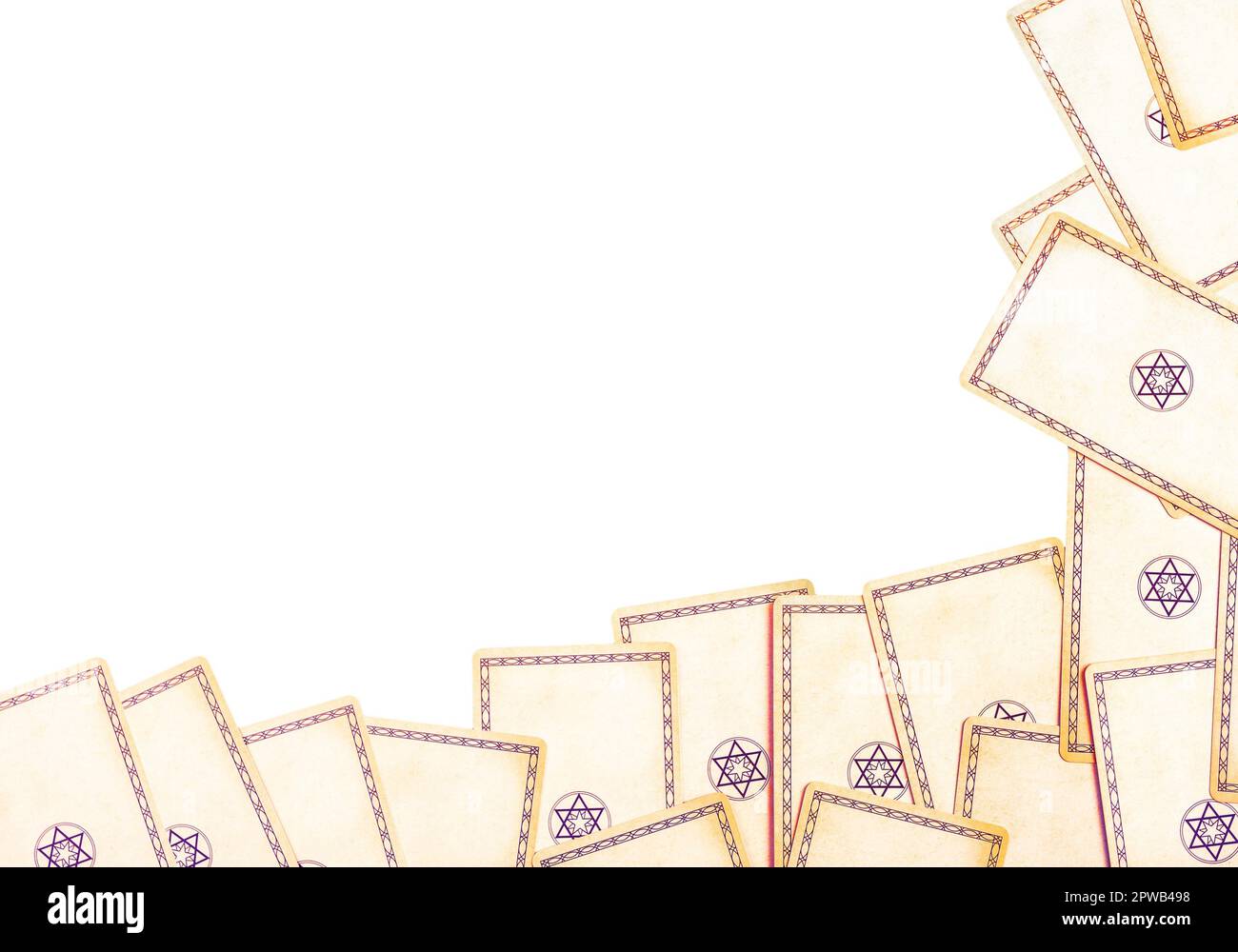 Lodz Poland April 15 2023 Tarot cards border isolated on white ...