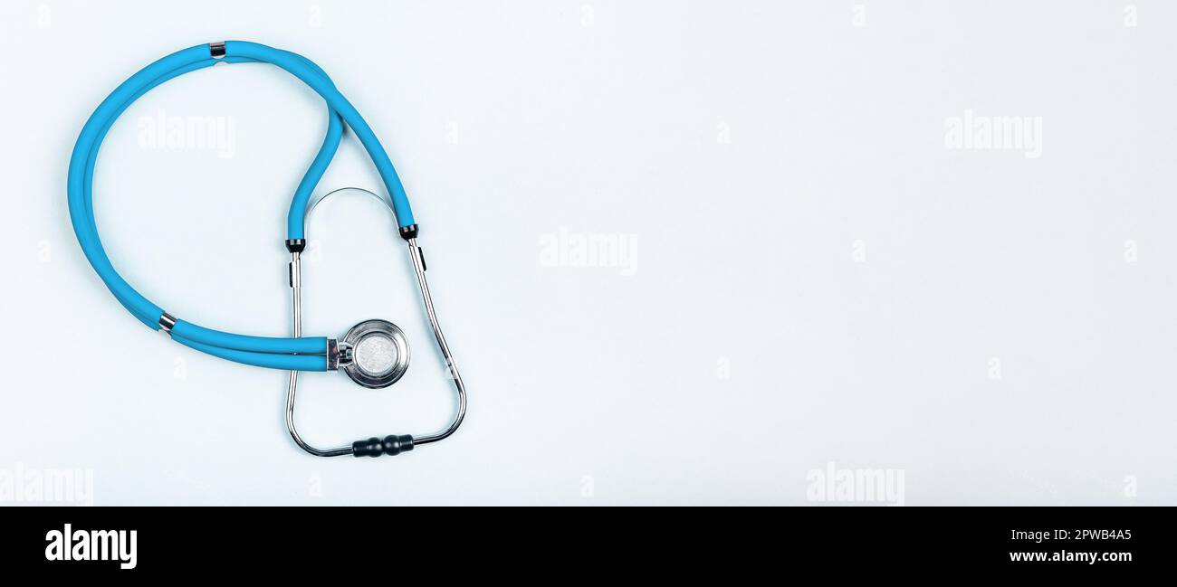 Blue stethoscope, hospital, healthcare tool. Medical banner background ...