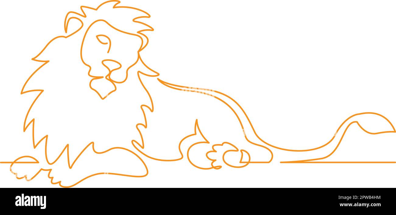 Lion line drawing hi-res stock photography and images - Alamy