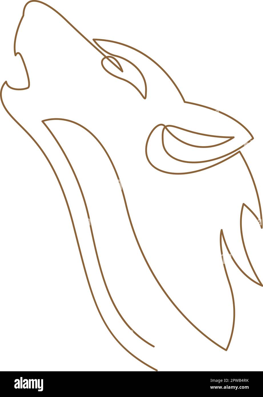 Wolf line art logo design Stock Vector Image & Art - Alamy