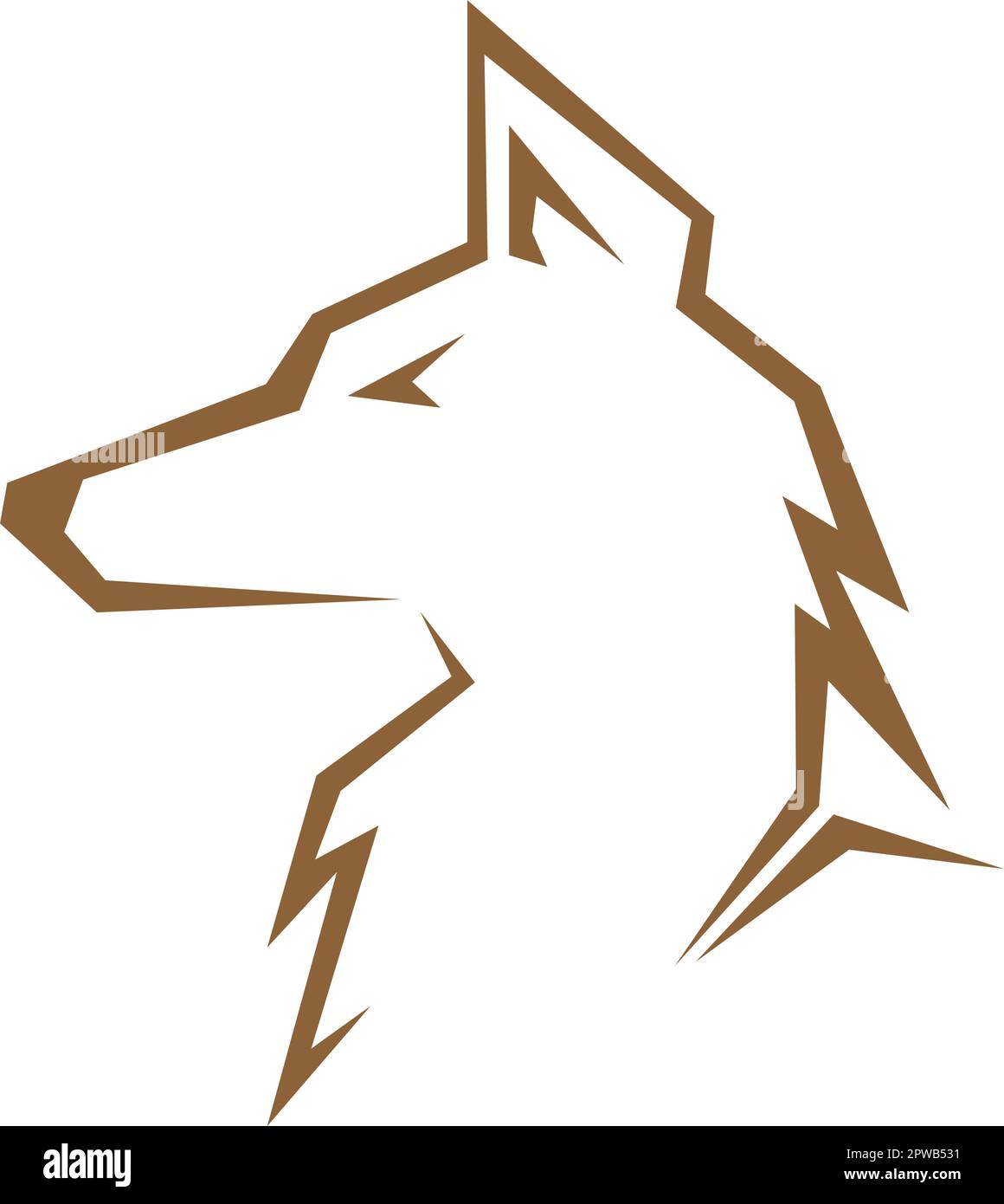 Wolf line art logo design Stock Vector Image & Art - Alamy