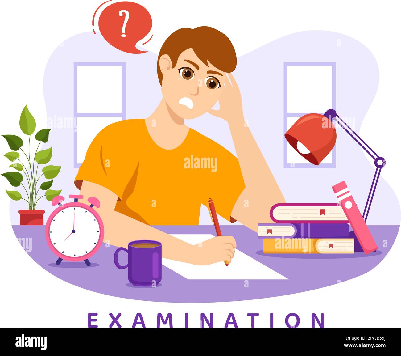 Examination Paper Illustration with Online Exam, Form, Papers Answers ...