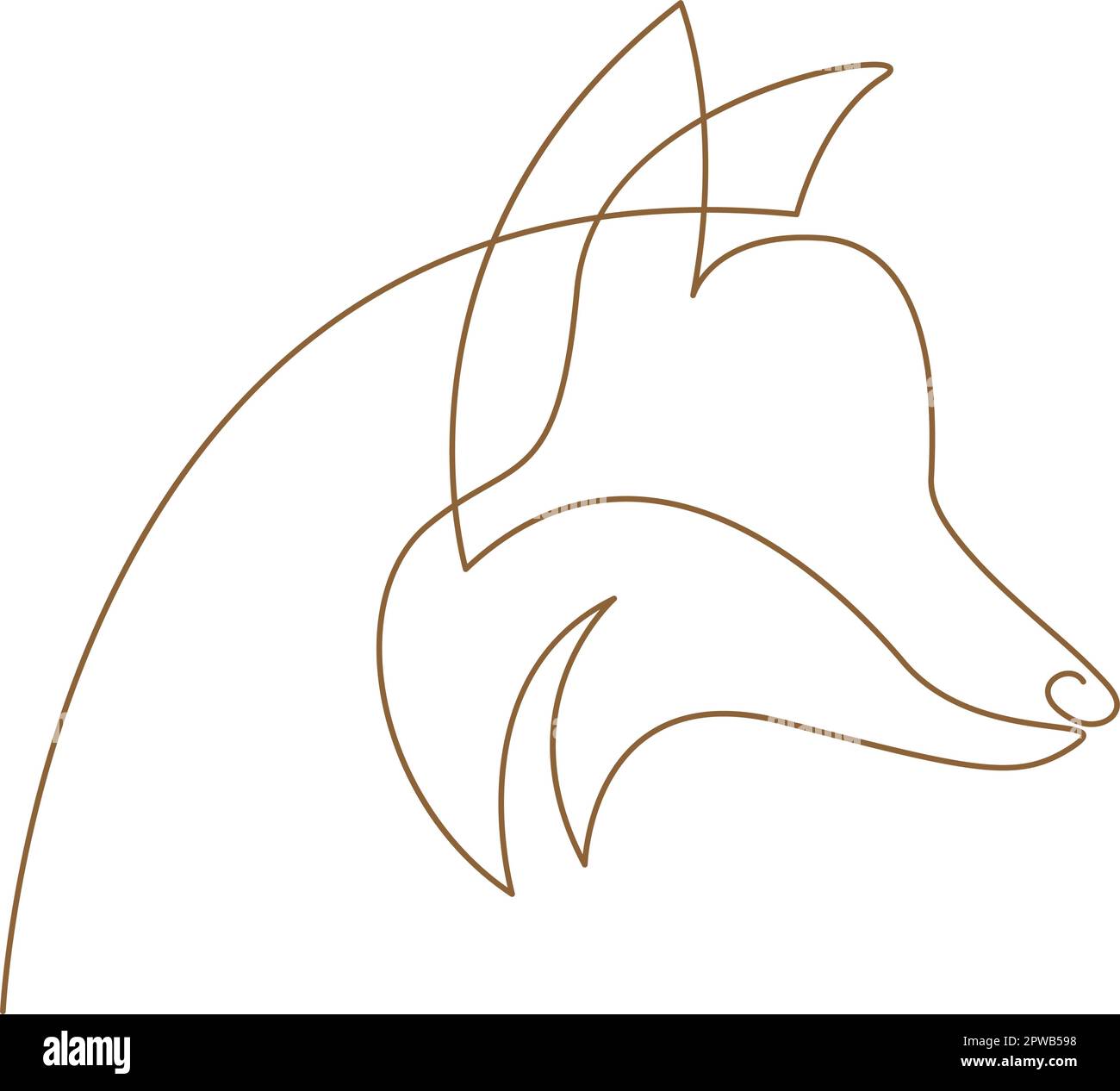 Wolf line art logo design Stock Vector Image & Art - Alamy