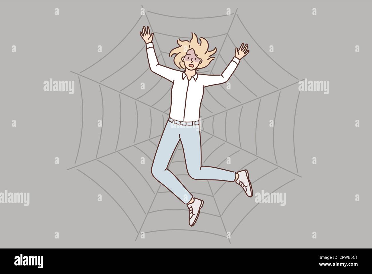 Spider in web trap Stock Vector Images - Alamy