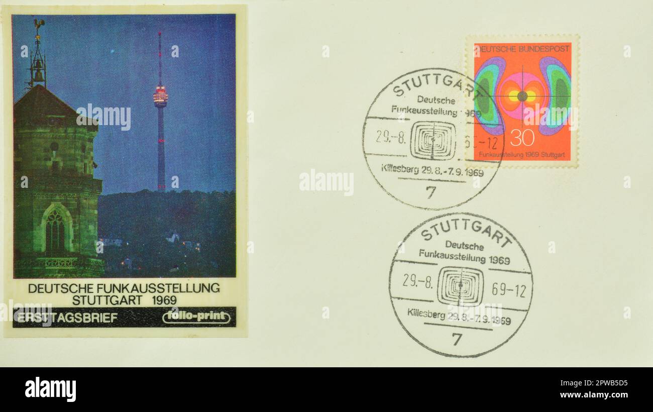 First Day Cover Letter with Cancelled postage stamp printed by Germany ...