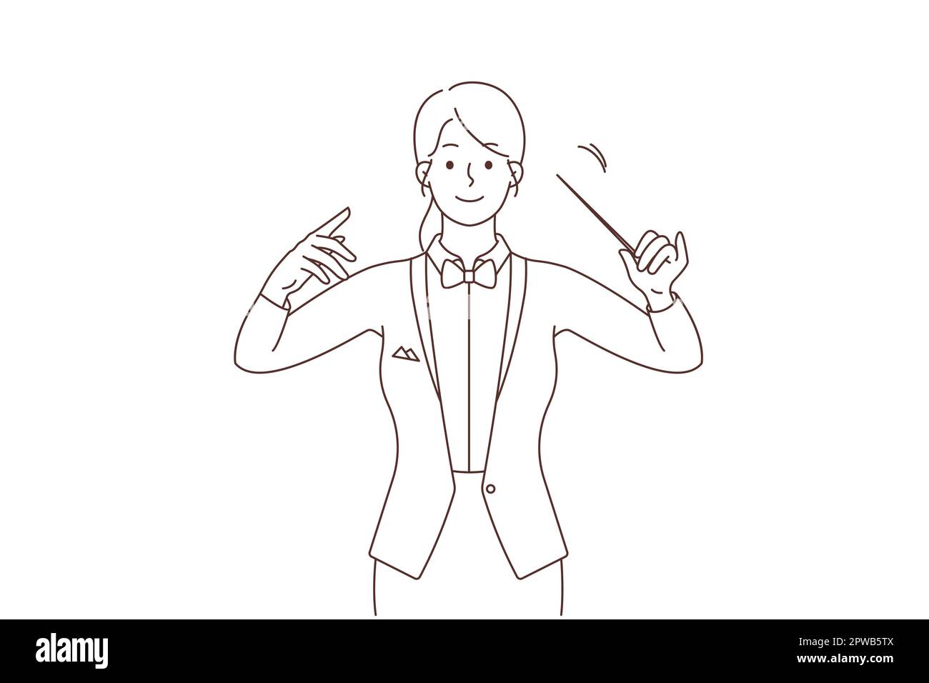 Conductor orchestra illustration Cut Out Stock Images & Pictures - Alamy