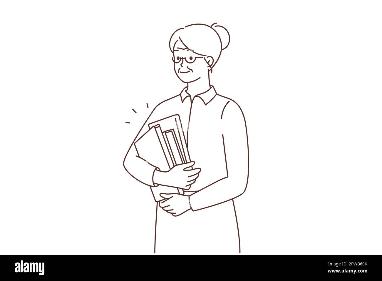 Old lady worker Stock Vector Images - Alamy