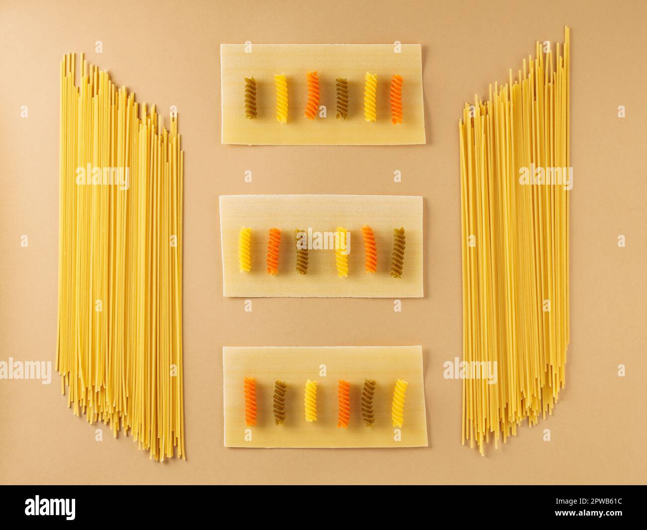 Italian raw pasta, different types and shapes of pasta. Italian food ...