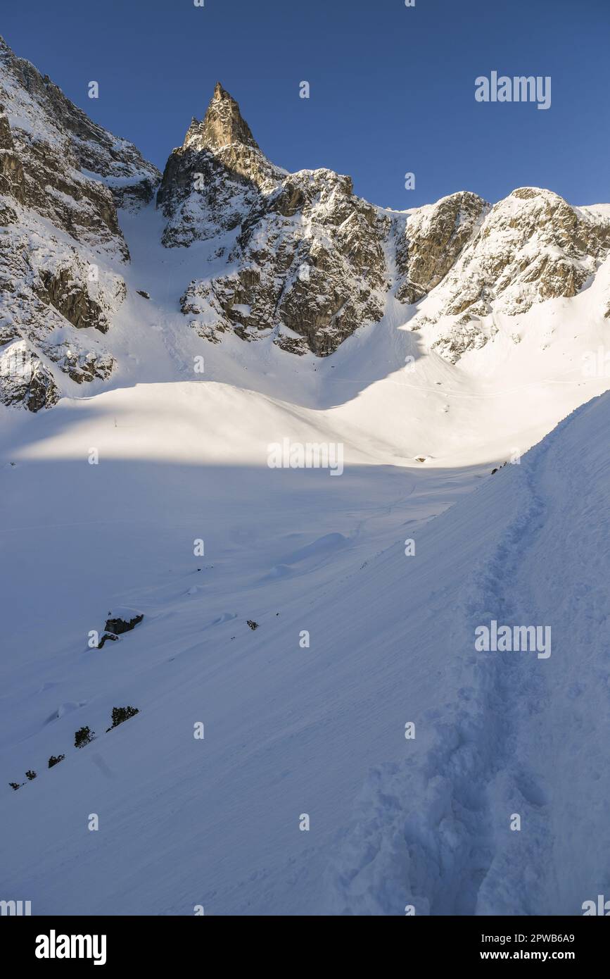 "Mnich" Peak in the Polish Tatra Mountains in winter. Winter landscape ...