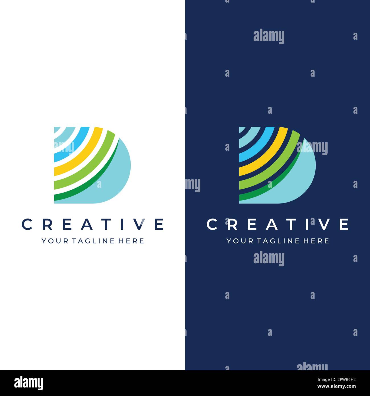 Logo template design Initial geometry of the letter D. Logo design with ...