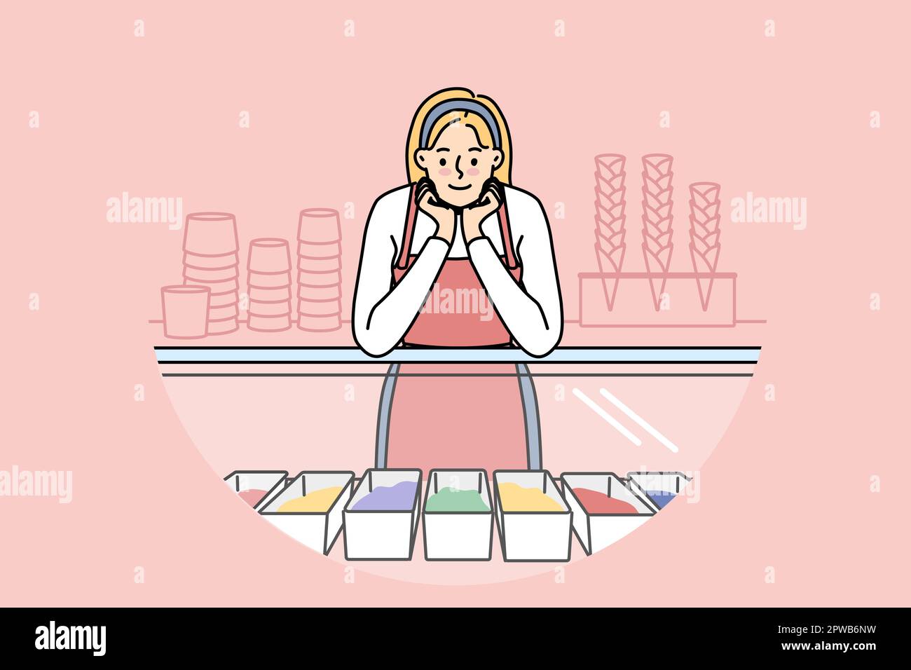 Ice cream counter in Stock Vector Images - Alamy