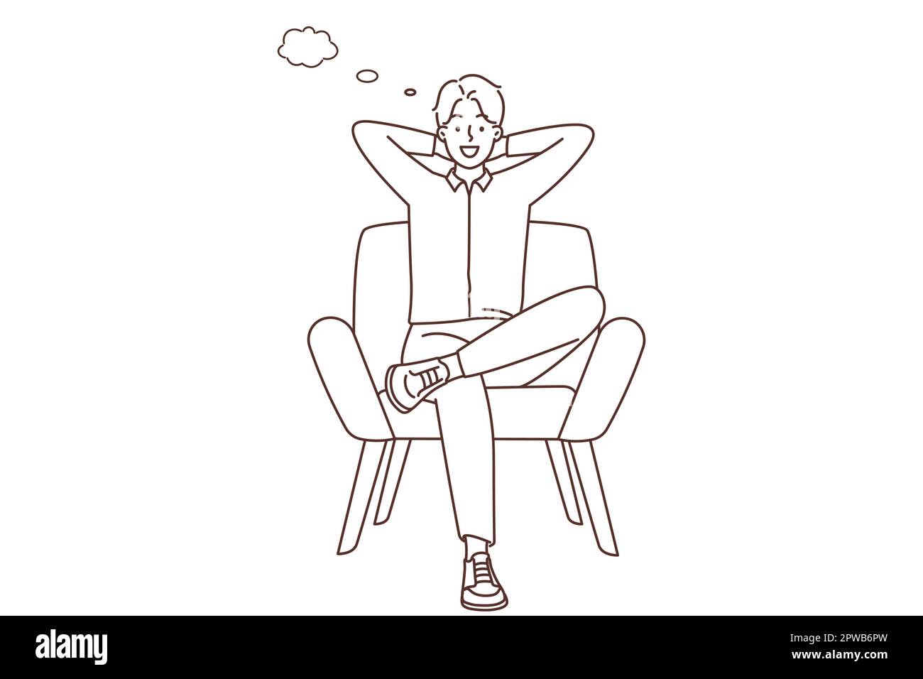 Joyful man sitting in Stock Vector Images - Alamy