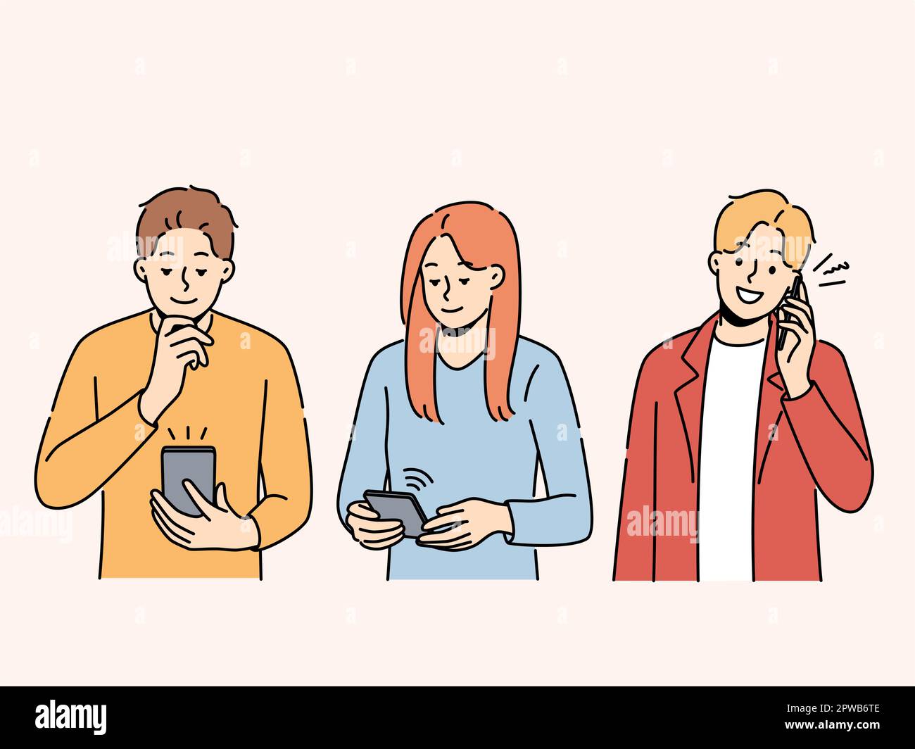 People gadgets communicate online Stock Vector Images - Alamy