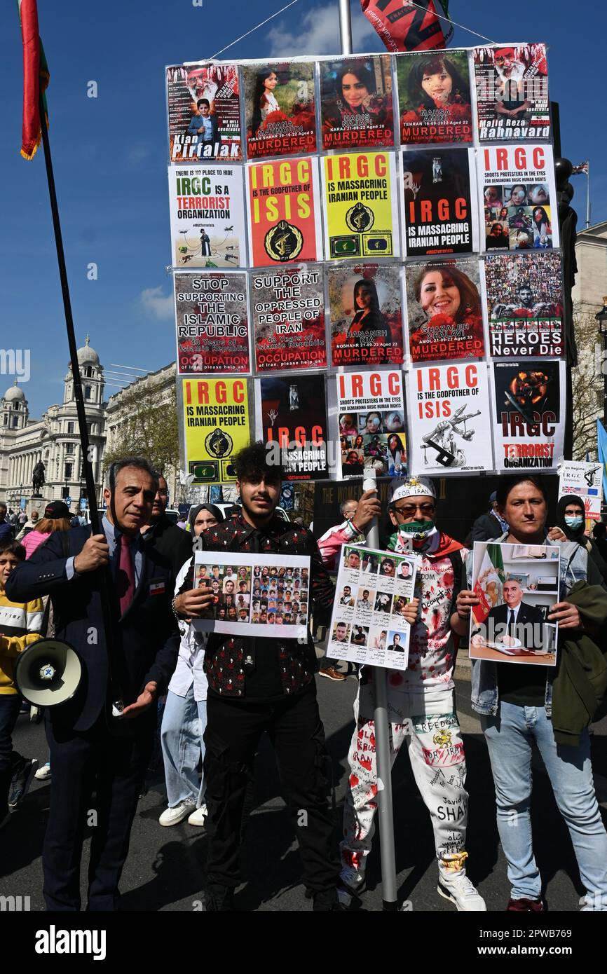 Whitehall, London, UK. 29th Apr, 2023. Hundreds Iranian rally in ...