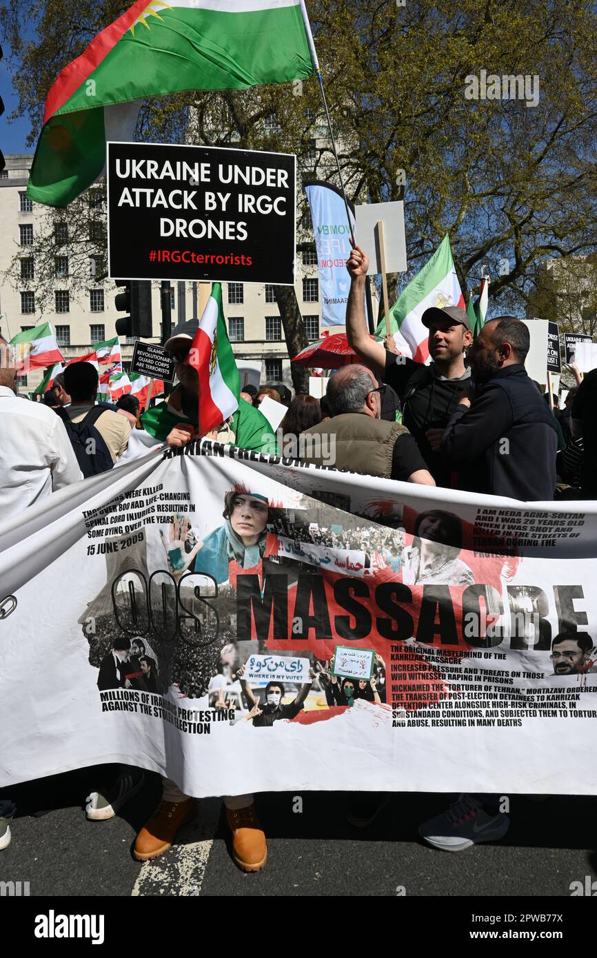 Whitehall, London, UK. 29th Apr, 2023. Hundreds Iranian rally in ...