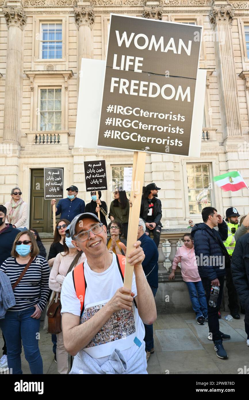 Whitehall, London, UK. 29th Apr, 2023. Hundreds Iranian rally in ...