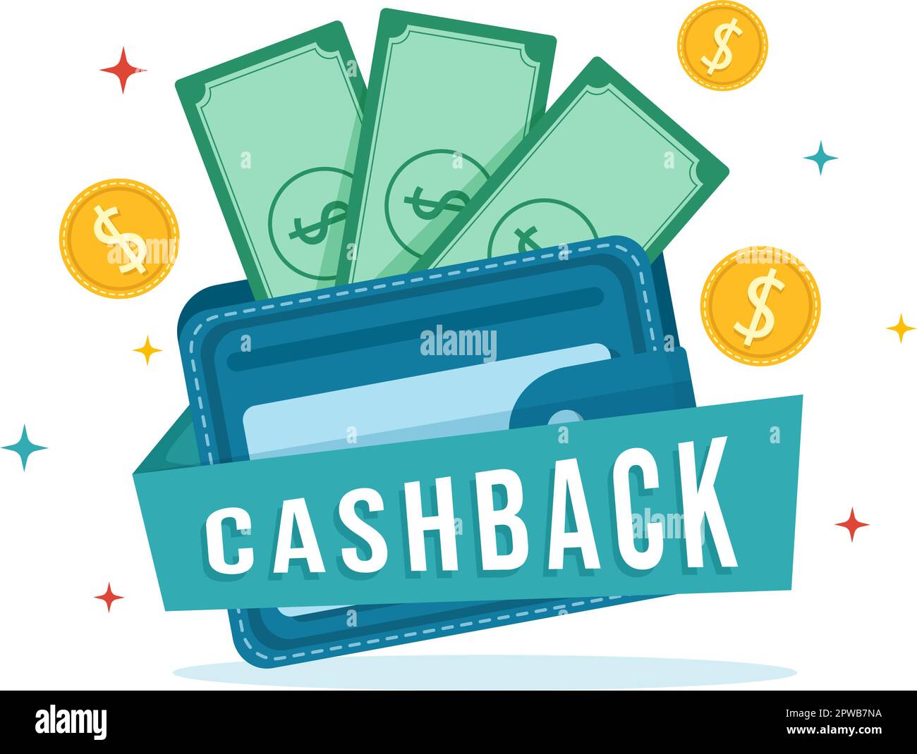 Cashback Illustration with Financial Payment to Money Cash Back Service ...