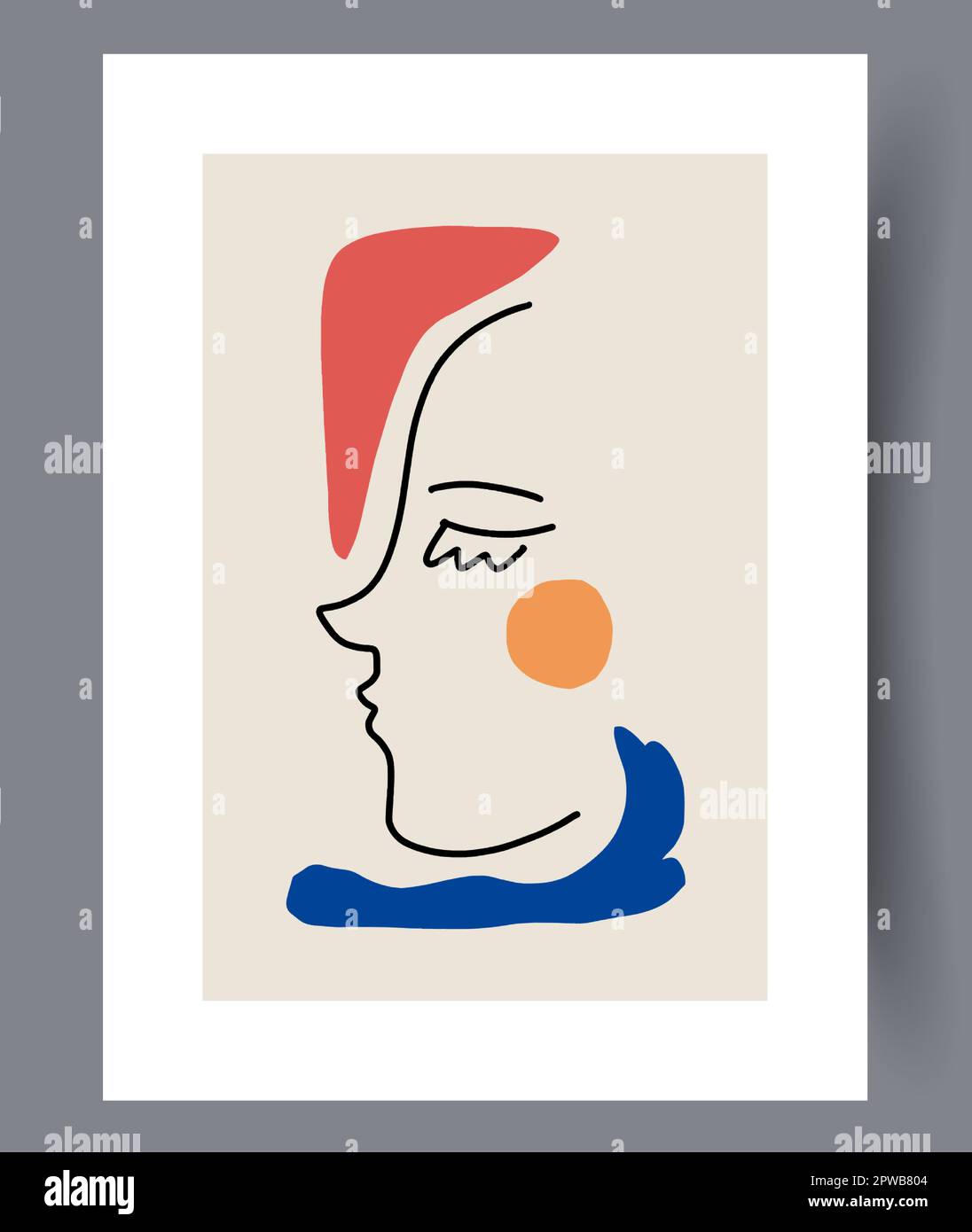 Abstract lines modern sketch wall art print Stock Vector Image & Art ...